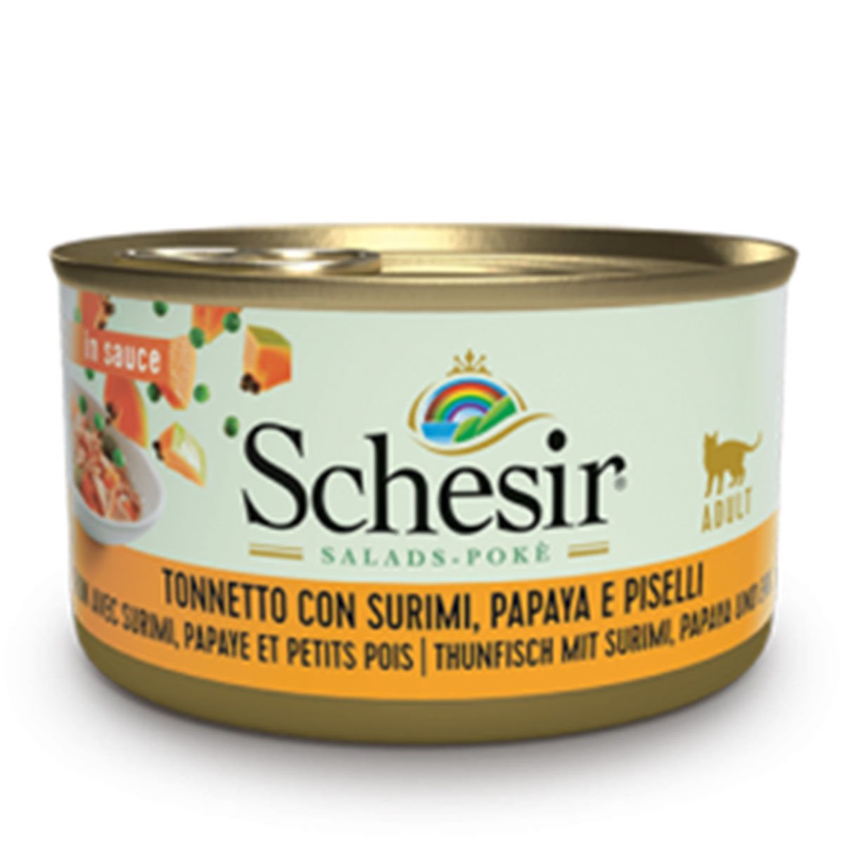 Schesir Cat Salads Poke Ton Balıklı Surimili Papayalı ve Bezelyeli Kedi ...