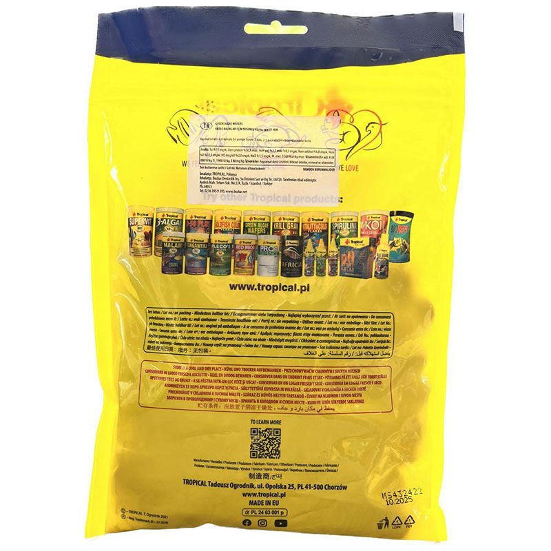 Tropical Green Algae Wafers Tablet 250 gr | Evcilal